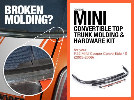 ECS News - R52 S/Convertible Top Rear Trunk Molding & Hardware Kit