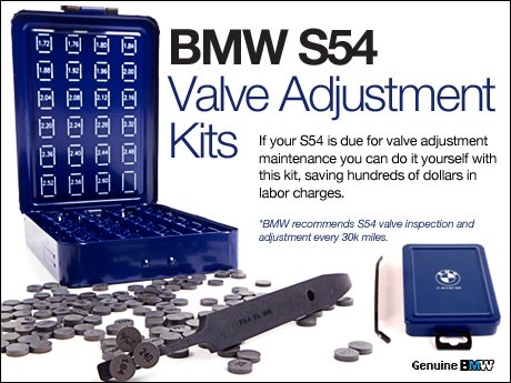 ECS News - S54 Valve Adjustment Kits